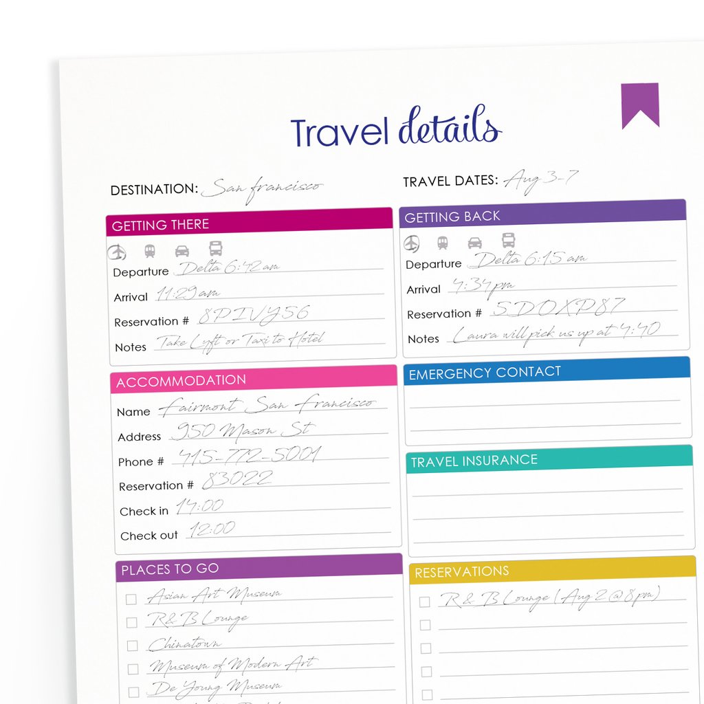 Printable Travel Itinerary Shop Fresh