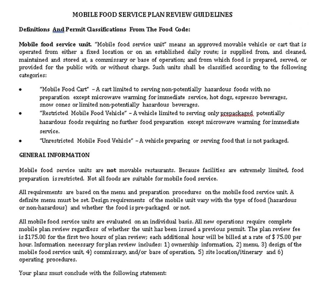 Food Truck Business Plan Template | shop fresh