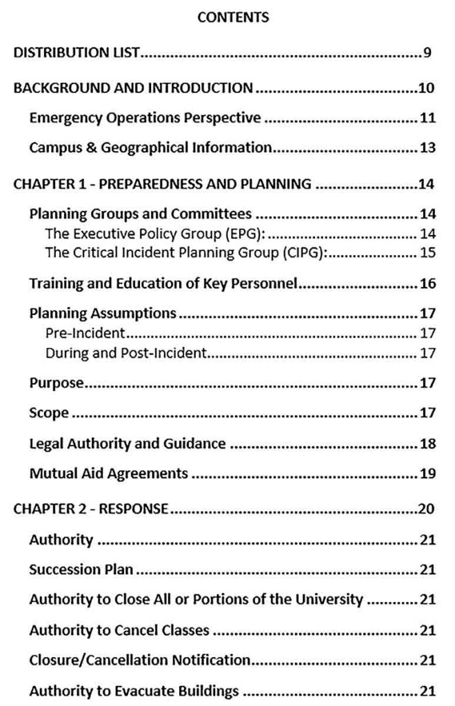 Emergency Operations Plan Template | shop fresh