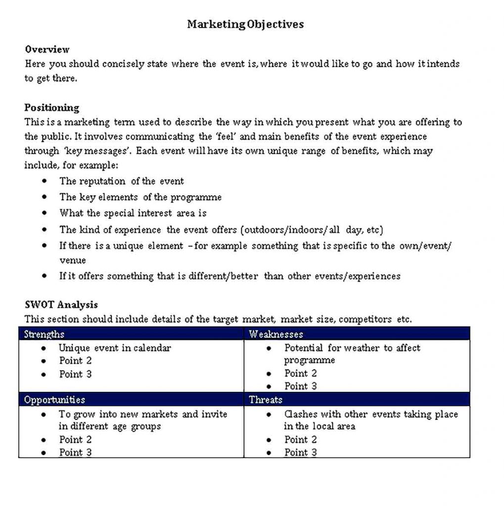 Event Marketing Plan Template | shop fresh