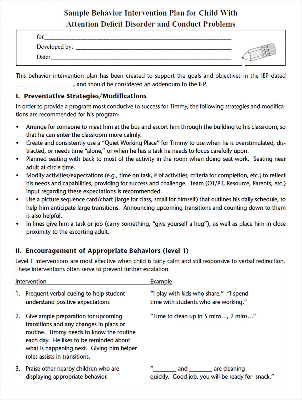 Behavior Modification Plan Template | shop fresh