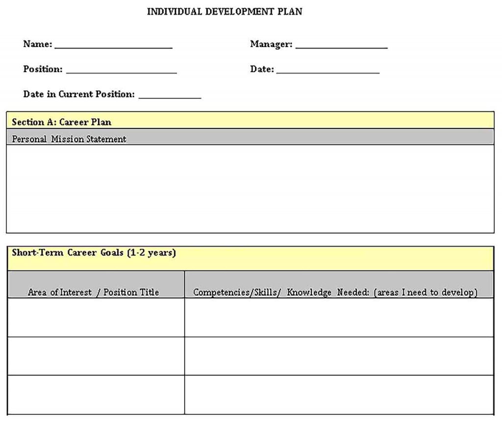 Individual Development Plan Templates | shop fresh
