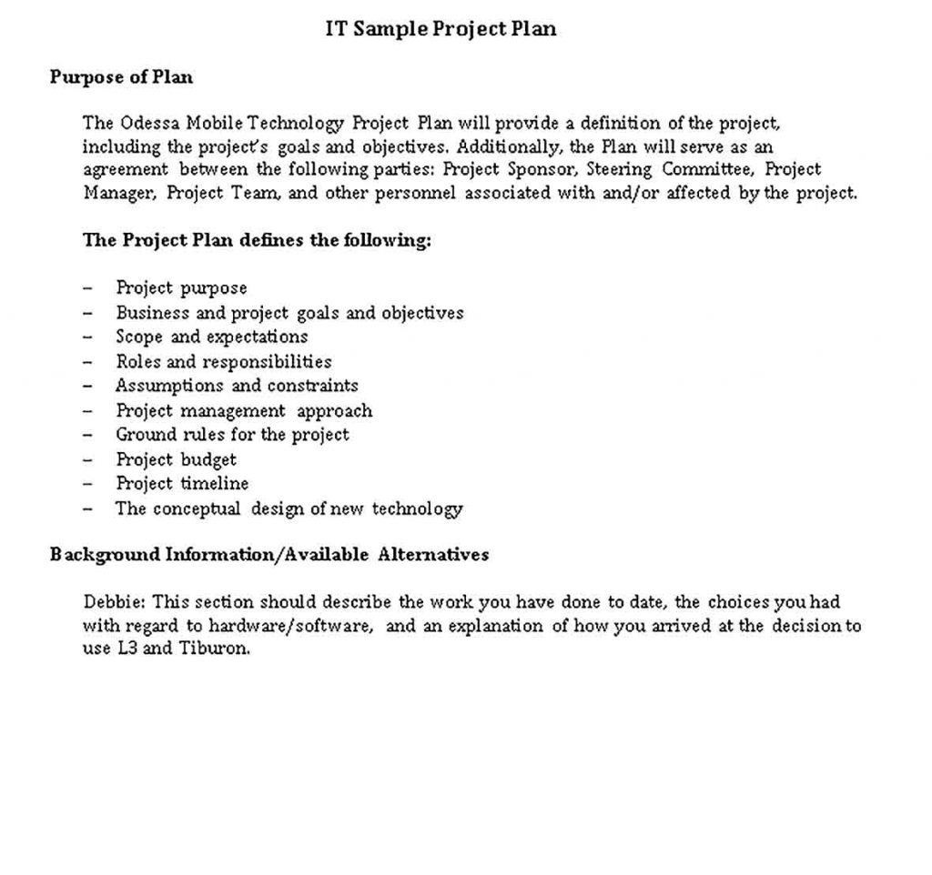 Information Technology Project Plan Template | shop fresh