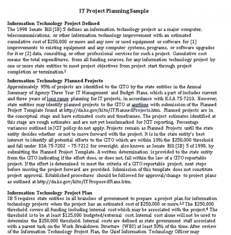 Information Technology Project Plan Template | shop fresh