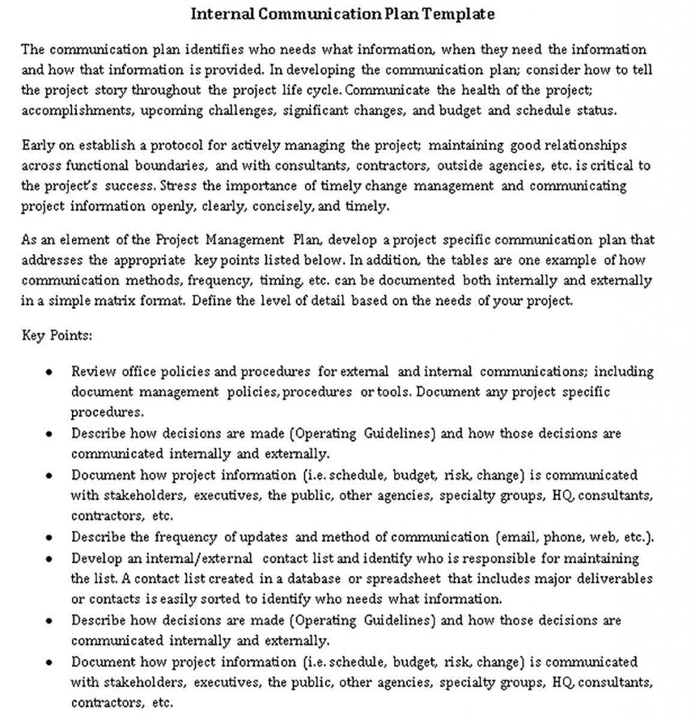 Internal Communication Plan Template | shop fresh