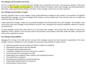 Store Manager Job Description and Its FAQ | shop fresh