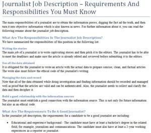 Journalist Job Description – Requirements And Responsibilities You Must ...