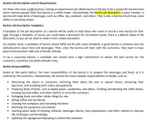 Barista Job Description and Its Requirements | shop fresh