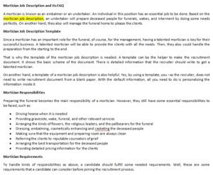 Mortician Job Description and Its FAQ | shop fresh