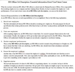 HR Officer Job Description: Essential Information About Your Future ...