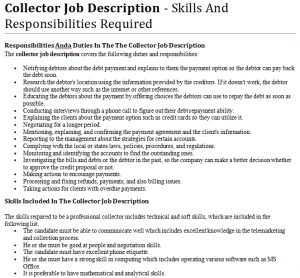 Collector Job Description – Skills And Responsibilities Required | shop ...